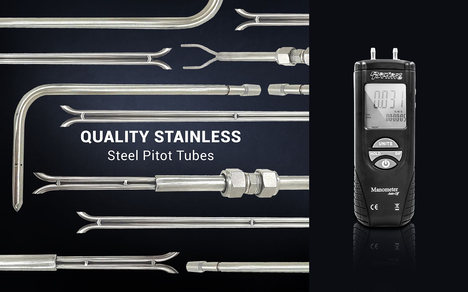 PerfectPrime Stainless steel Pitot Tubes